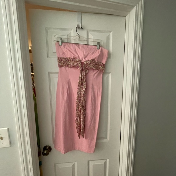 Ruth | Dresses | Ruth Pink Strapless Dress With Bowribbon Zip Back ...